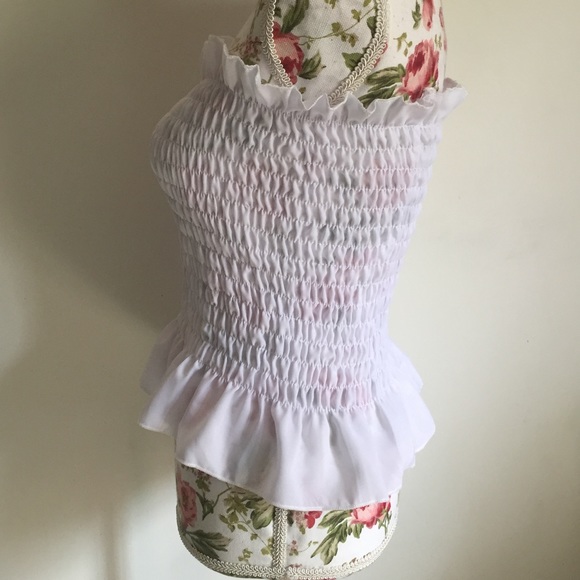 Boutique | Tops | Smocked Frilly Ruffle Tube Top Sleeveless Summer ...